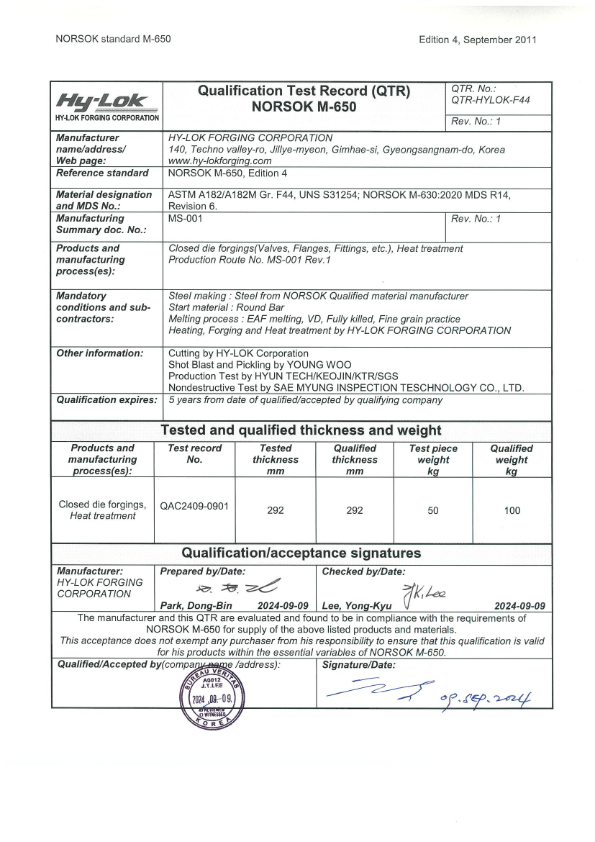 Hy-Lok Forging Corporation